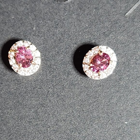 JTV | Jewelry | Jtvblush Garnet Wwhite Zircon 8k Rose Gold Over ...